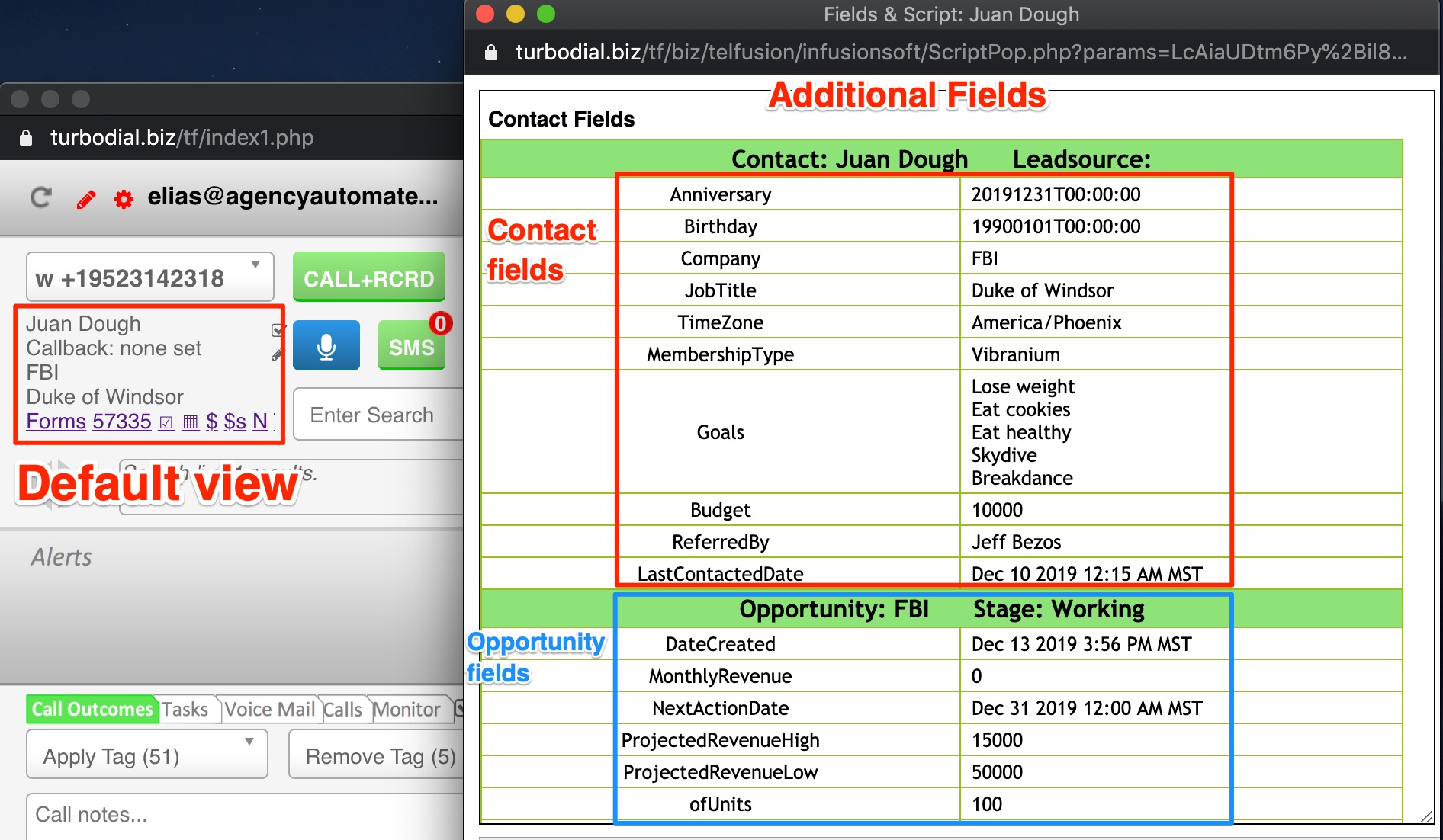 Additional Fields Turbodial Support
