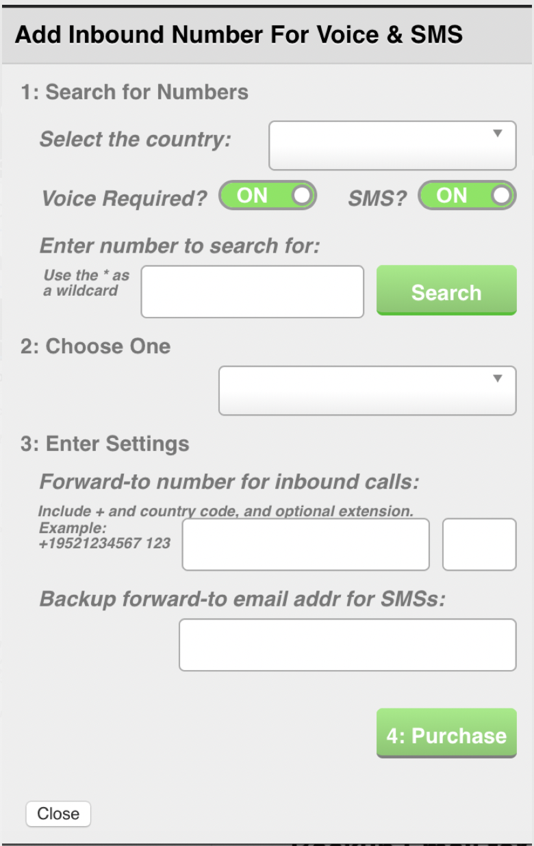 >> Step 1: Acquire an Inbound Number – turboDial Support